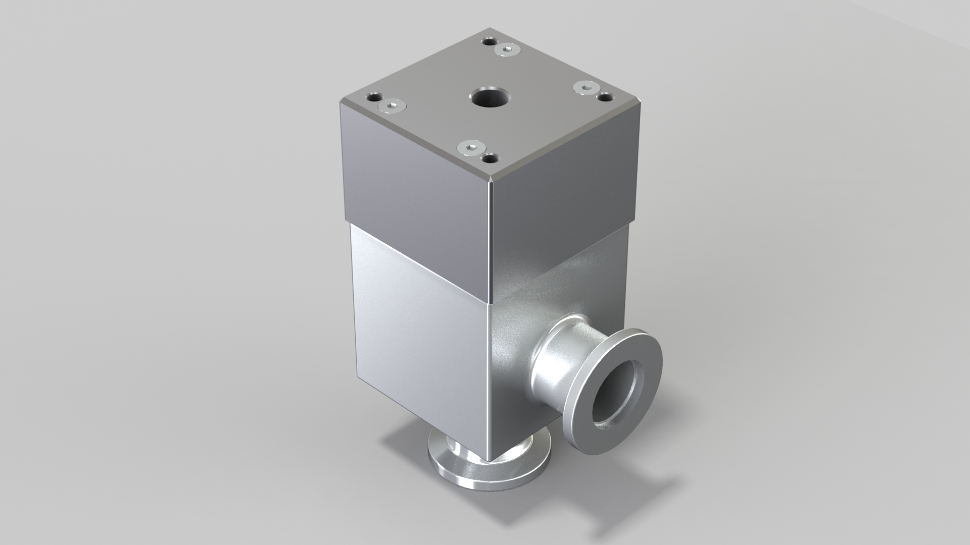 Pneumatic Actuated Aluminium Angle Valve - KF16 Port
