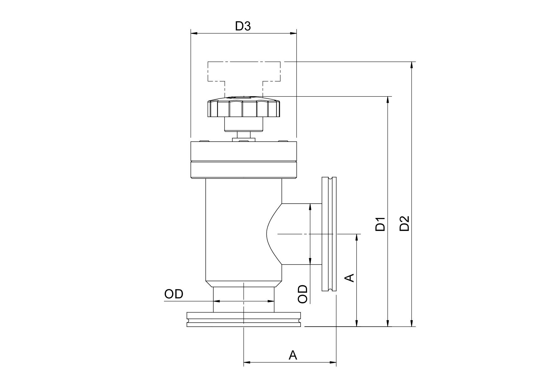 MRAV63ISO-K-B-V - Manually Operated with Bellows - ISO63 Flange