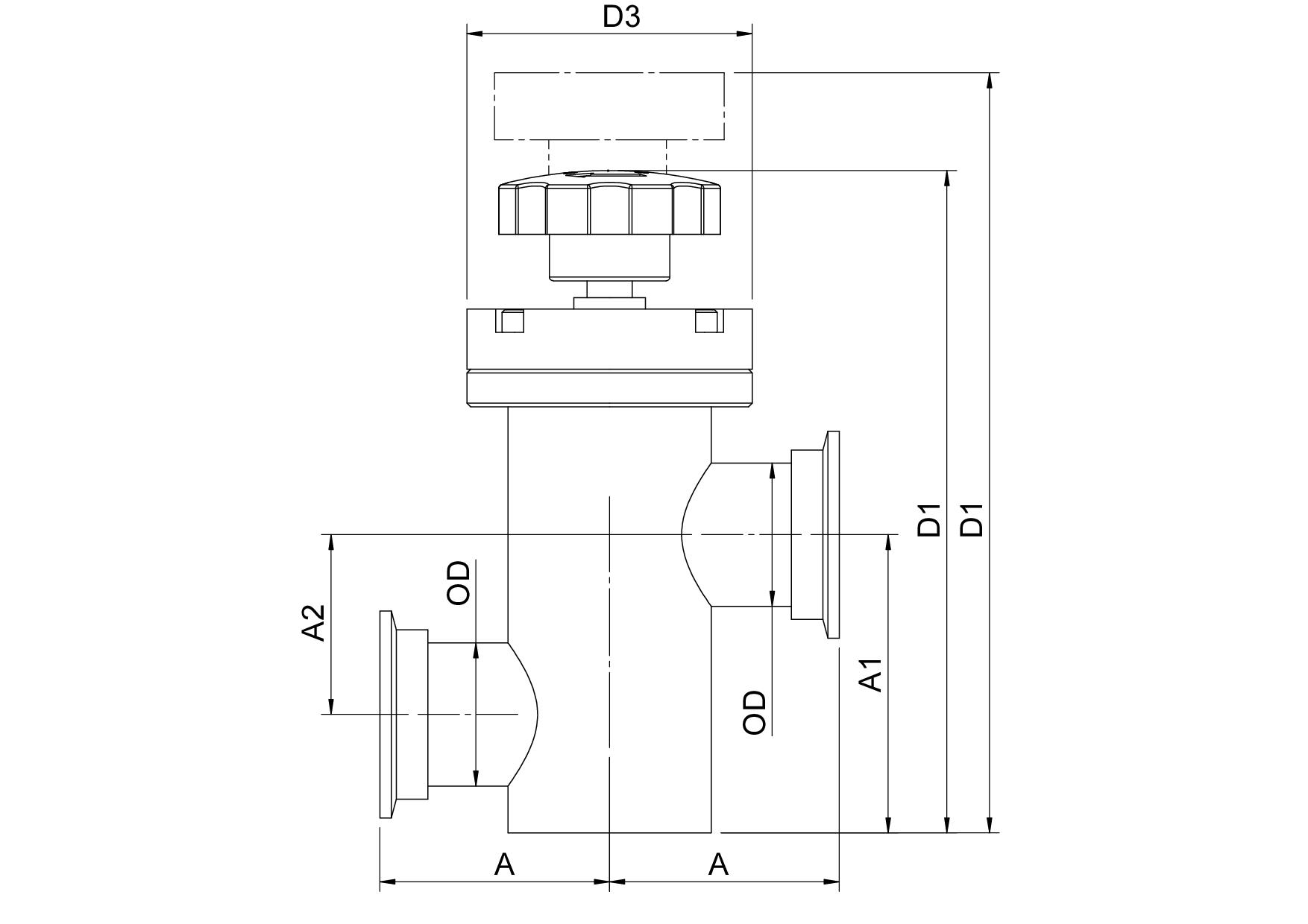 MZV40K-B-V - Manually Operated with Bellows - KF40 Tube end